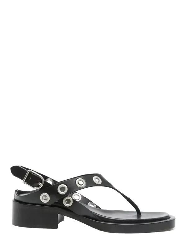 DURAZZI MILANO Eyelet Detail Sandals - Black