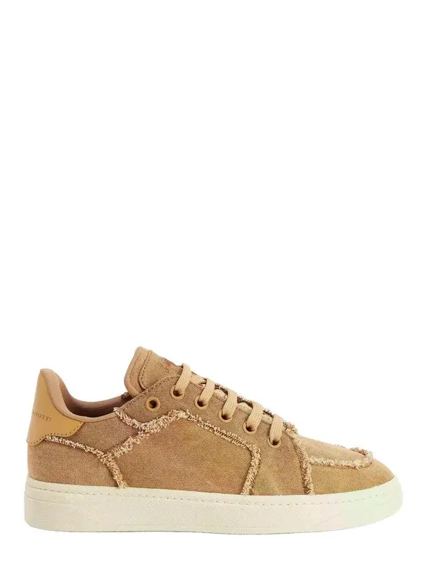 GIUSEPPE ZANOTTI Frayed-detail Low-top Sneakers - Brown