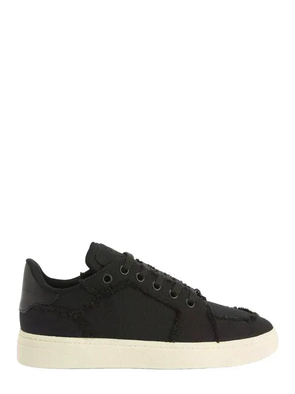 GIUSEPPE ZANOTTI Frayed-detail Low-top Sneakers - Black