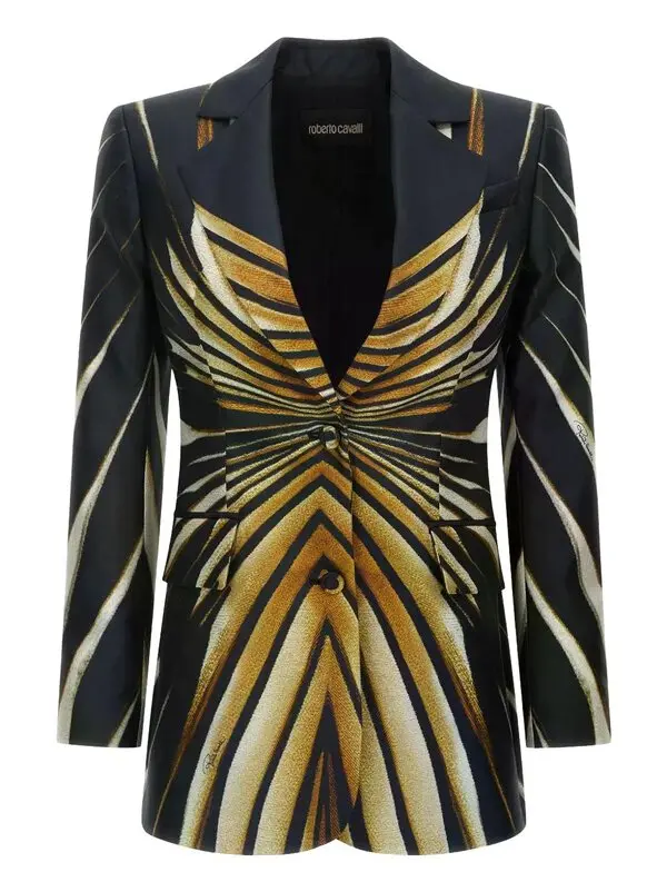 Roberto Cavalli Tailored Blazer - Gold