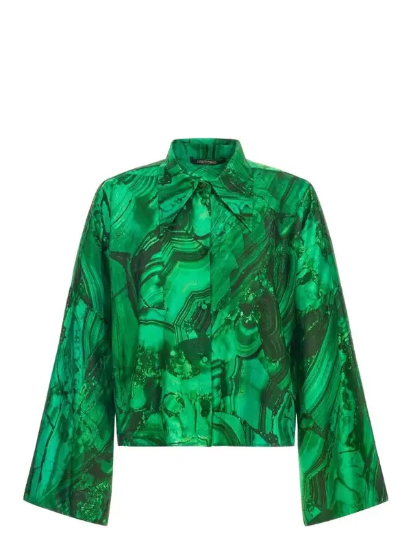 Roberto Cavalli Abstract-print Shirt - Green