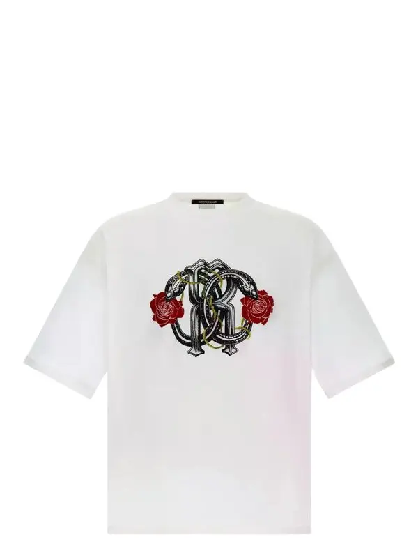 Roberto Cavalli Rc Monogram-print T-shirt - White