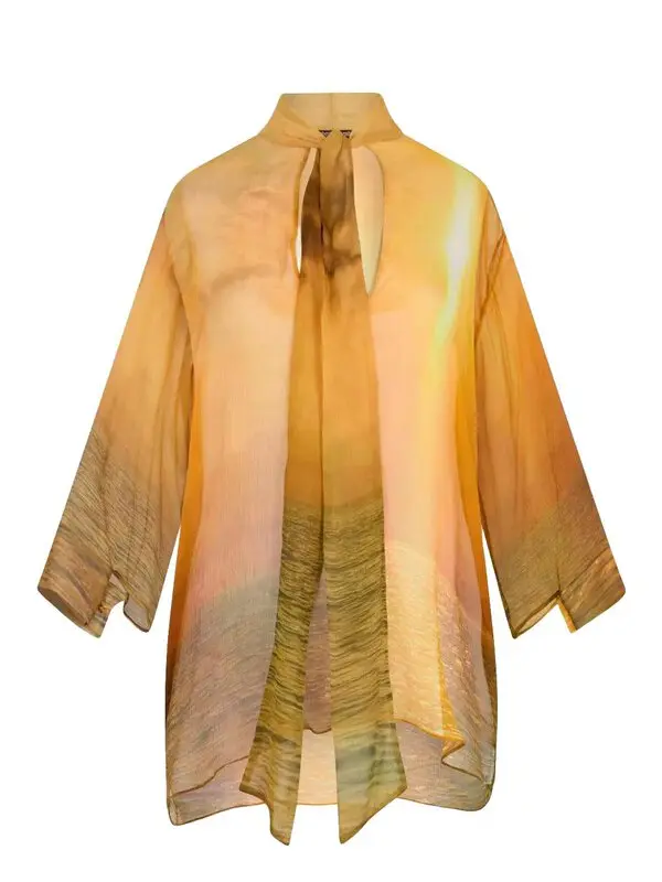 Roberto Cavalli Printed Silk Blouse - Orange