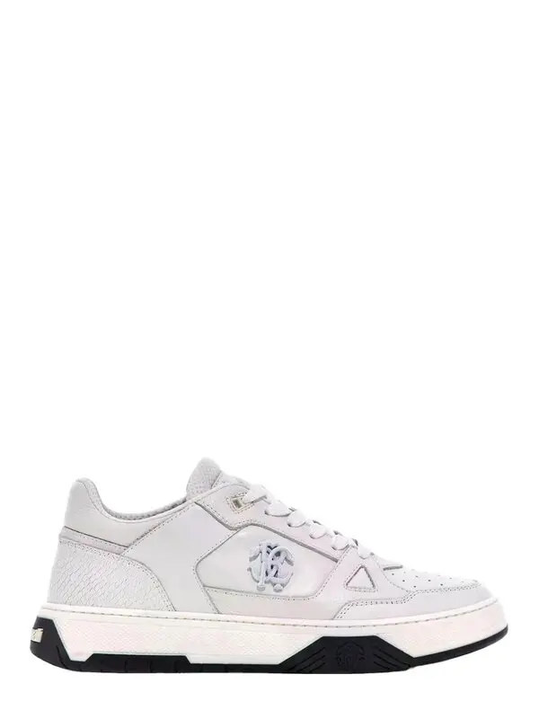 Roberto Cavalli Embossed Logo Trainers - White