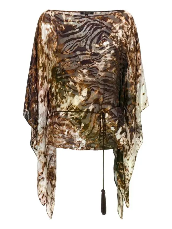 Roberto Cavalli Appaloosa-print Kaftan - Brown