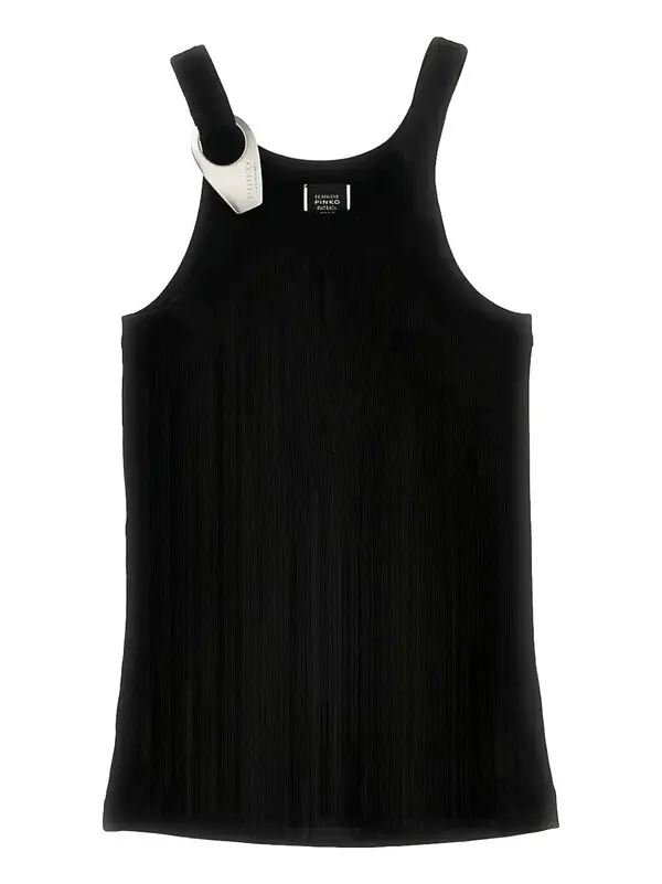 Pinko Logo-plaque Tank Top - Black