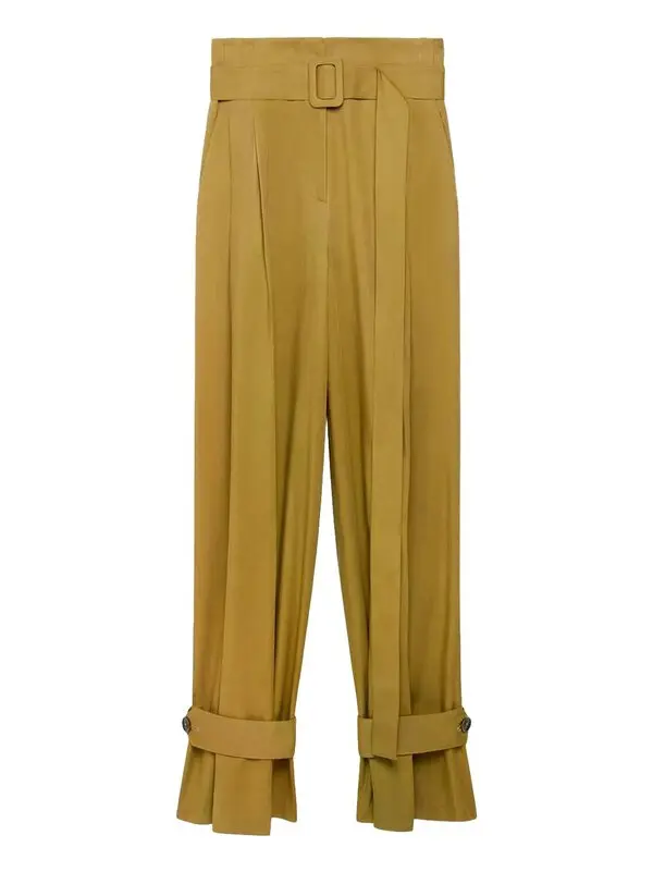 Another Tomorrow Pleated Trousers - Neutrals