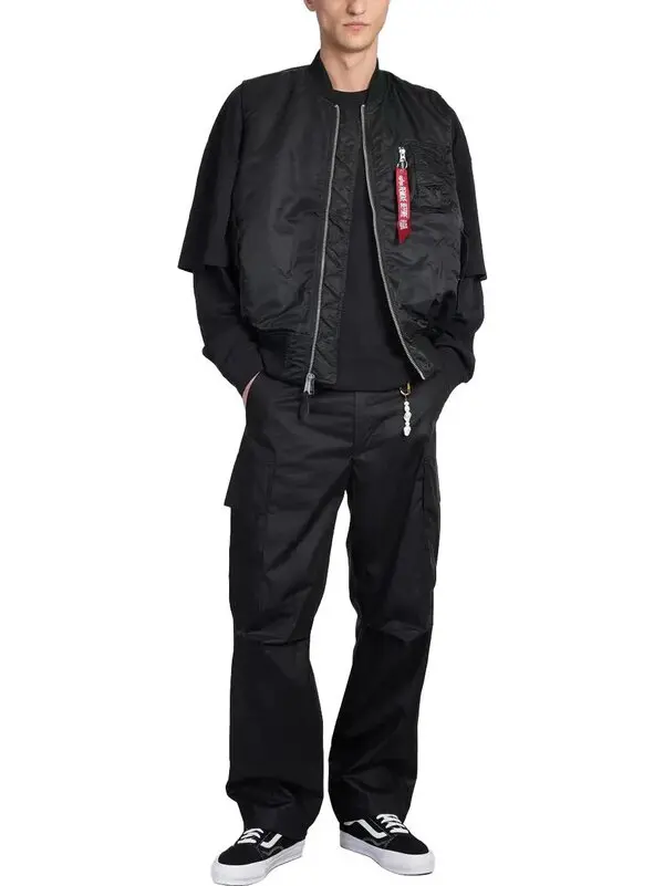 Alpha Industries Logo-strap Bomber Jacket - Black