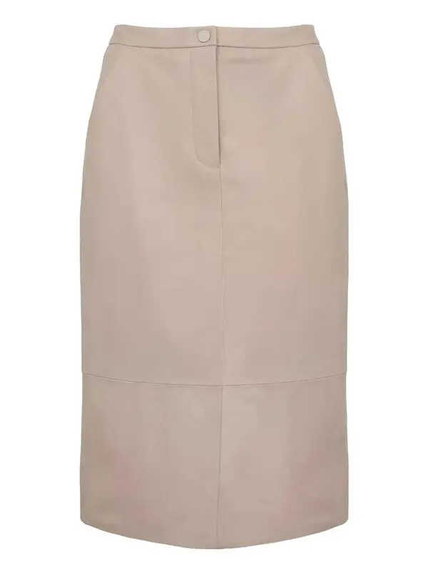 YVES SALOMON Leather Pencil Skirt - Neutrals