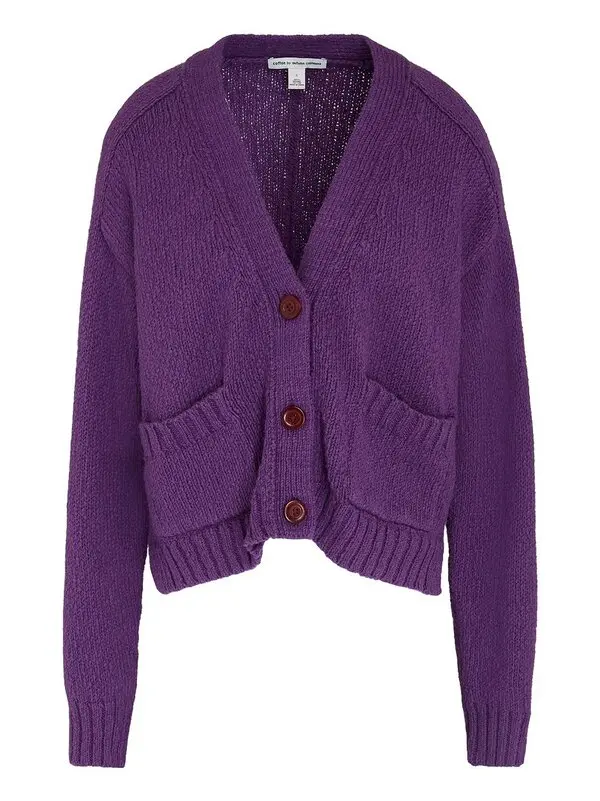 Autumn Cashmere Cotton Cardigan - Purple