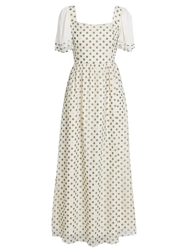 HVN Former Polkadot Maxi Dress - Ivory