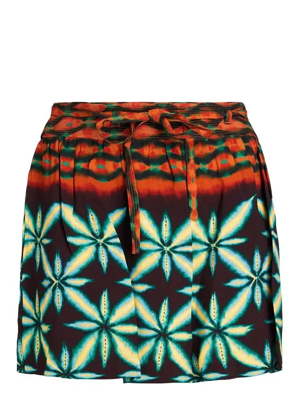 Ulla Johnson Clementine Printed Crepe Shorts - Green