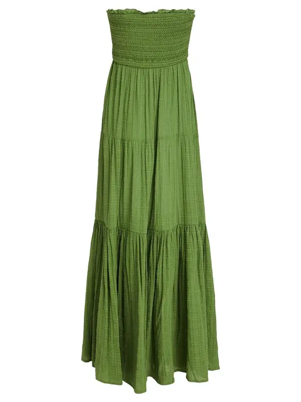 Veronica Beard Mckinney Strapless Maxi Dress - Leaf Green