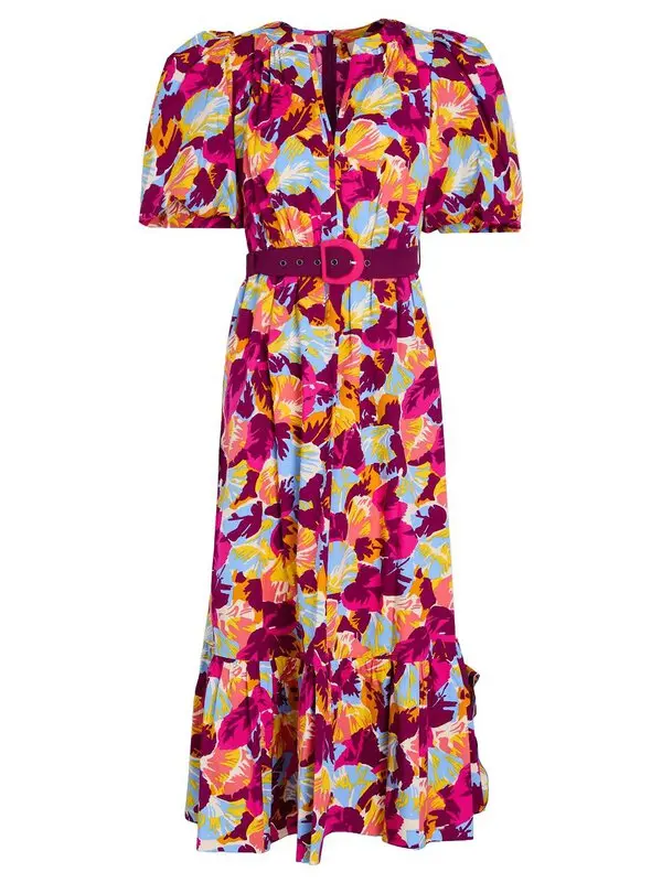 Diane Von Furstenberg Polina Belted Midi Dress - Magenta