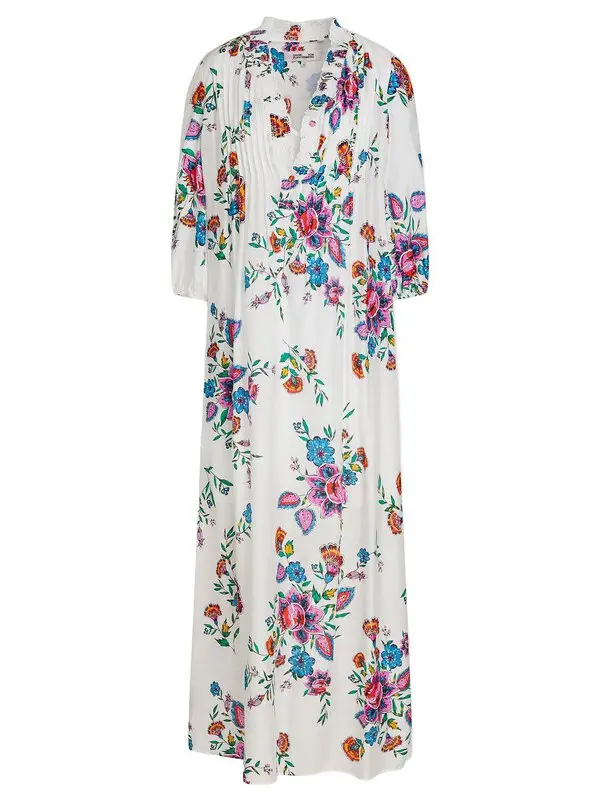Diane Von Furstenberg Layla Floral-print Voile Maxi Dress - White