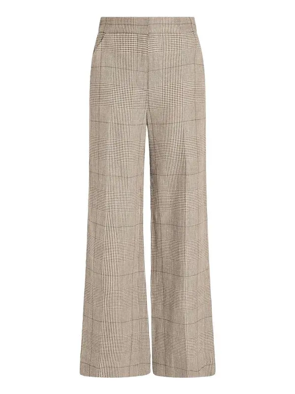 Veronica Beard Tonelli Prince Of Wales Wide-leg Pants - Sand