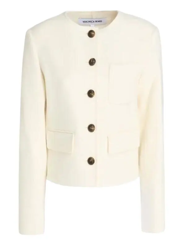 Veronica Beard Lyssa Wool-blend Felt Jacket - Ivory