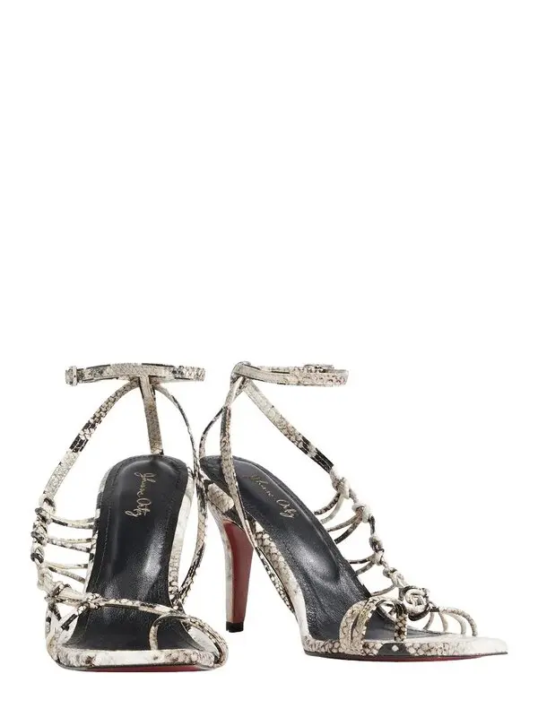 Johanna Ortiz Aventura Nocturna Snake-effect Leather Sandals - Animal Print