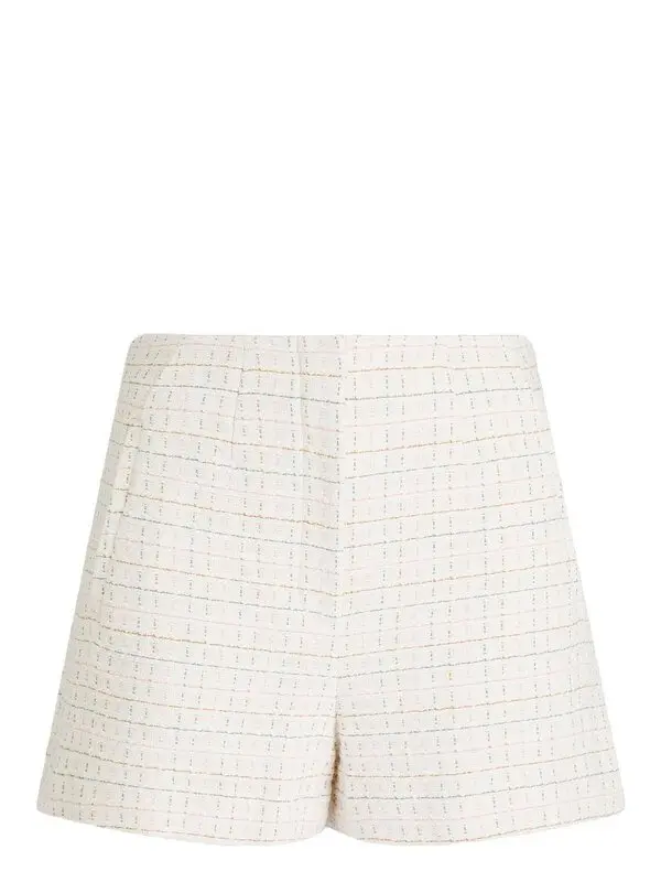Veronica Beard Jazmin Cotton-tweed Gingham Shorts - Ivory