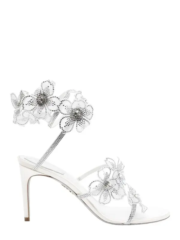 Rene Caovilla 80mm Floriane Sandals - Silver