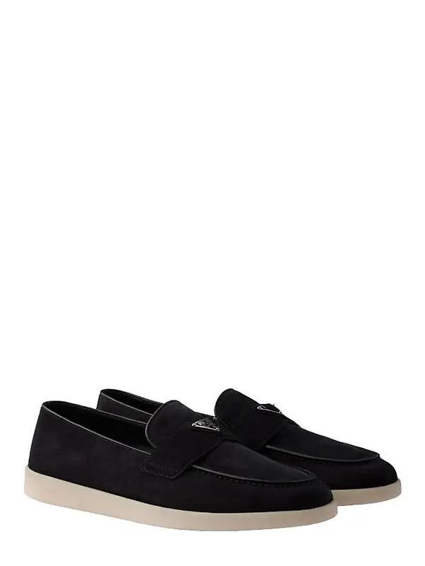 Prada Suede Loafers - Black