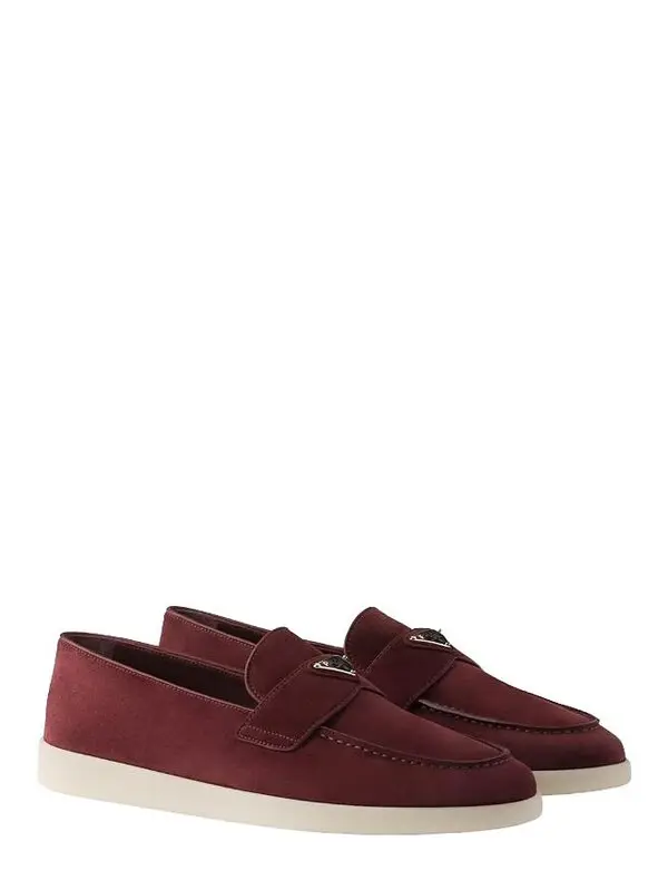 Prada Suede Loafers - Burgundy