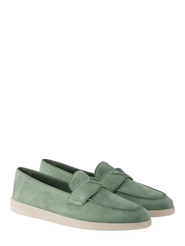 Prada Suede Loafers - Green