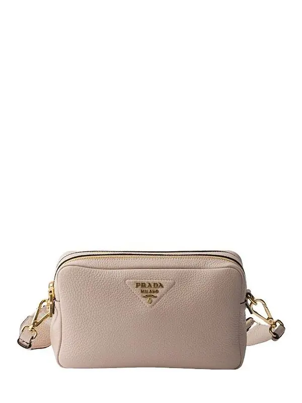 Prada Small Leather Shoulder Bag - Powder