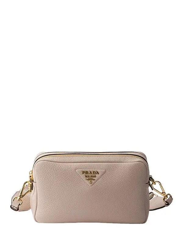 Prada Small Leather Shoulder Bag - Powder