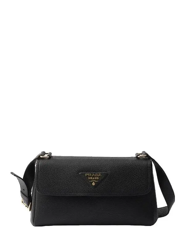 Prada Small Leather Shoulder Bag - Black
