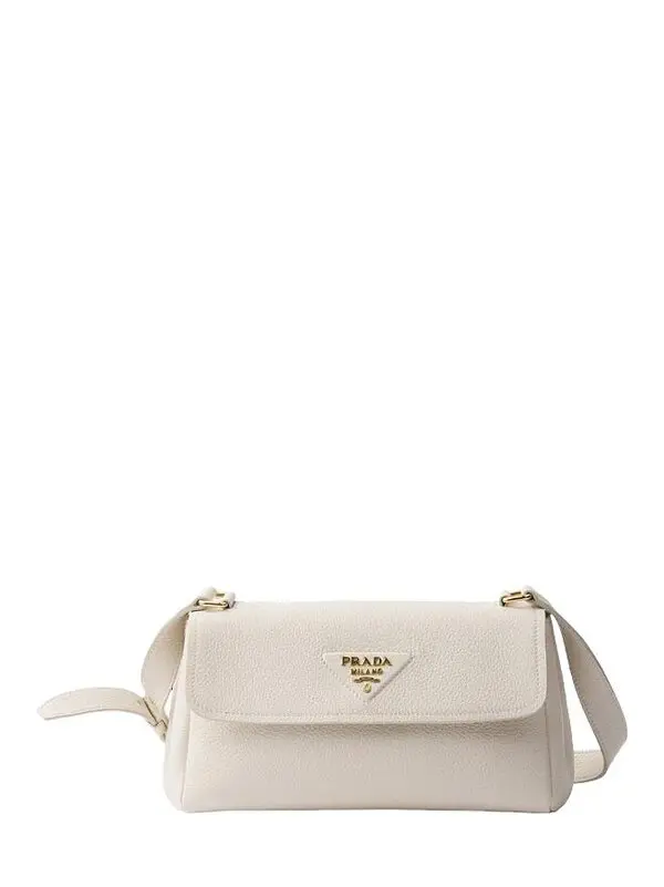 Prada Small Leather Shoulder Bag - White