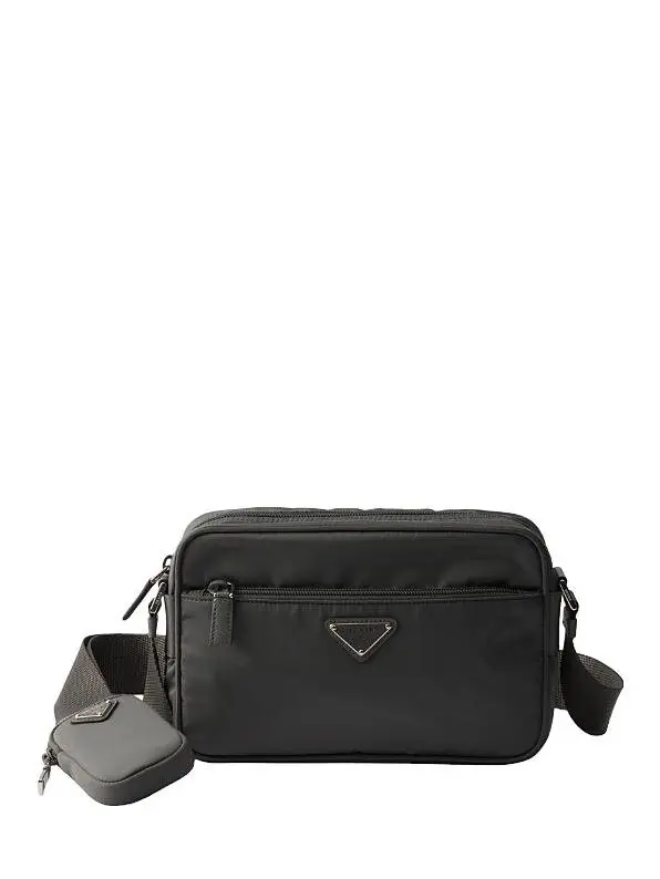 Prada Re-nylon Shoulder Bag With Detachable Pouch - Grey