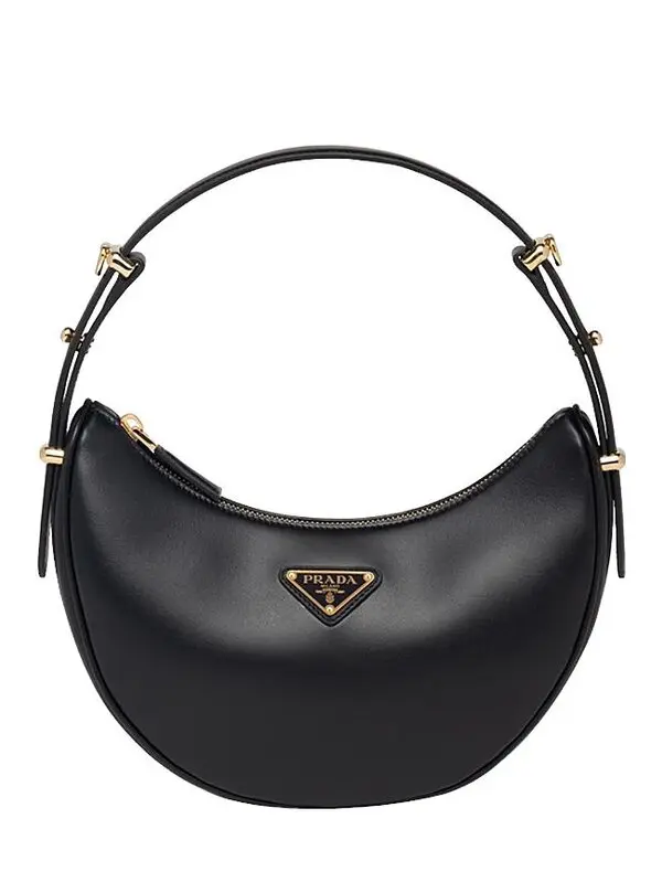 Prada Arque Small Leather Shoulder Bag - Black