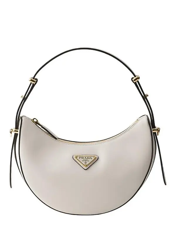Prada Arque Small Leather Shoulder Bag - White