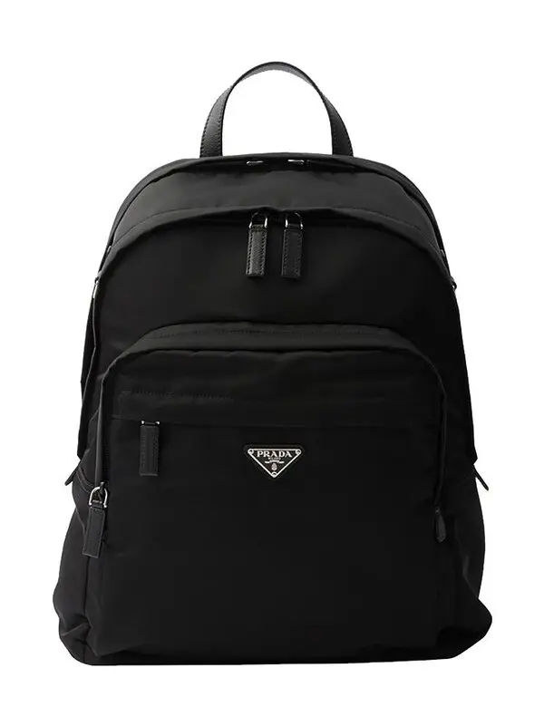 Prada Re-nylon And Saffiano Leather Backpack - Black