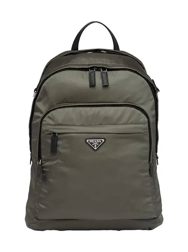 Prada Re-nylon And Saffiano Leather Backpack - Green