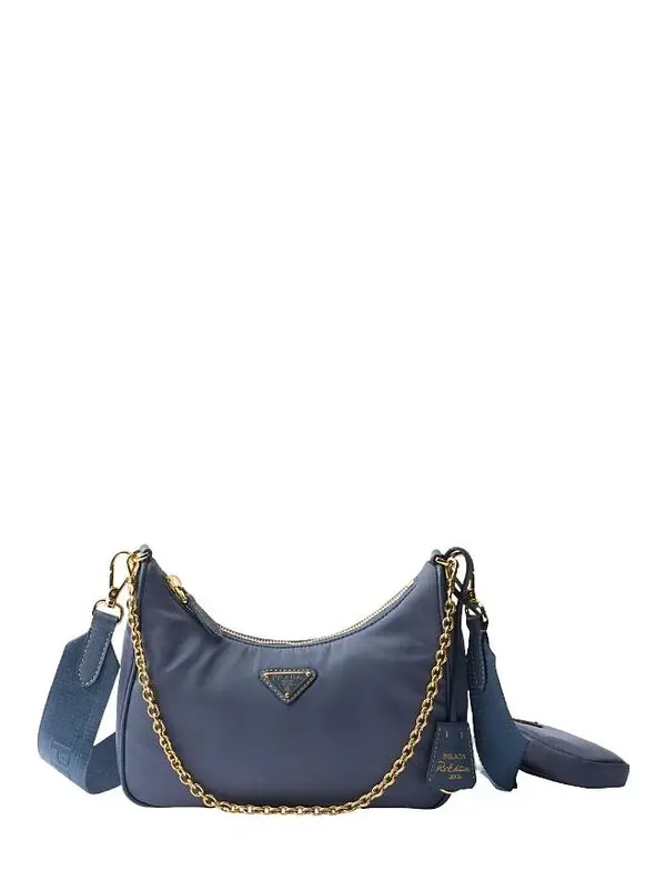 Prada Re-edition 2005 Re-nylon Bag With Saffiano Mini Bag - Blue