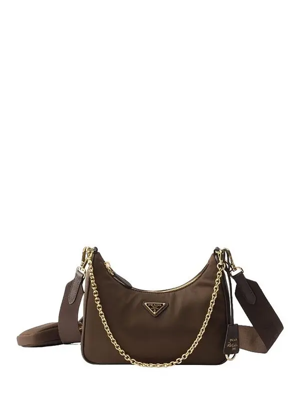 Prada Re-edition 2005 Re-nylon Bag With Saffiano Mini Bag - Brown
