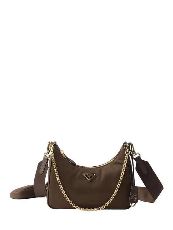 Prada Re-edition 2005 Re-nylon Bag With Saffiano Mini Bag - Brown