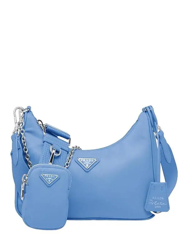 Prada Re-edition 2005 Re-nylon Bag With Saffiano Mini Bag - Light Blue