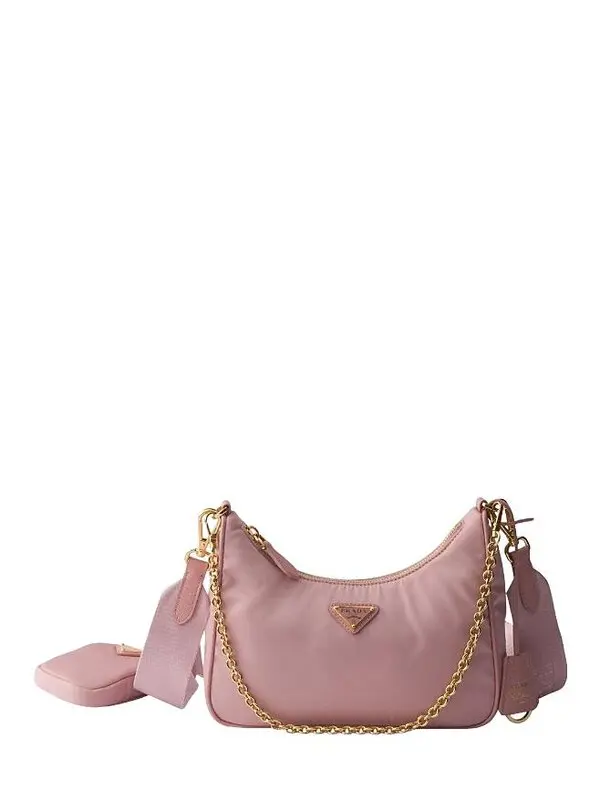 Prada Re-edition 2005 Re-nylon Bag With Saffiano Mini Bag - Pink
