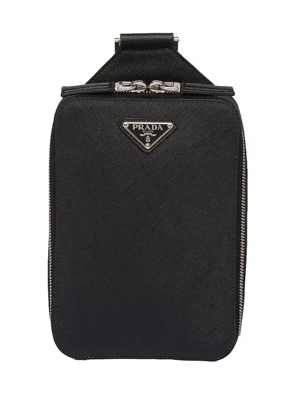 Prada Brique Saffiano Leather Bag - Black