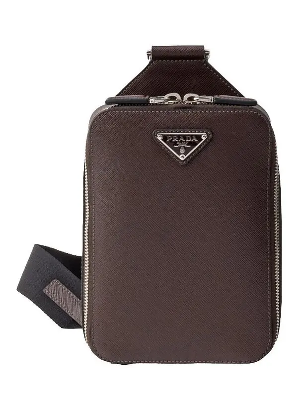 Prada Brique Saffiano Leather Bag - Brown