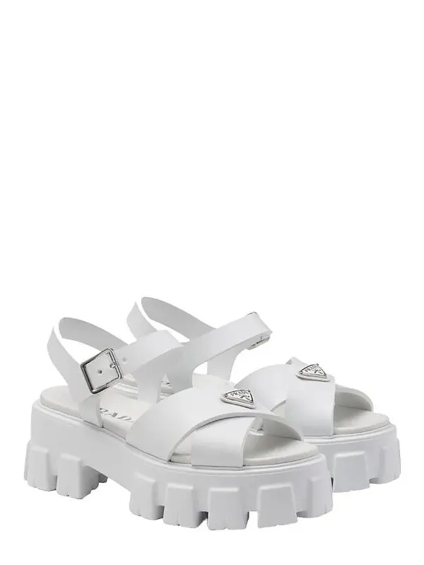 Prada Monolith Rubber Sandals - White