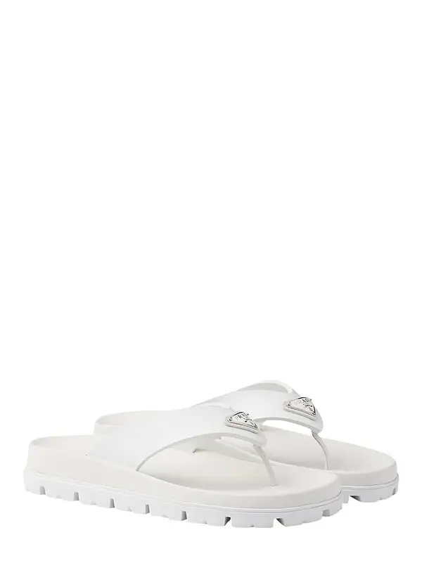 Prada Rubber Thong Sandals - White