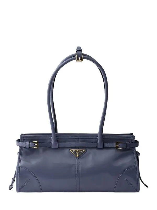 Prada Bonnie Medium Convertible Leather Shoulder Handbag - Blue
