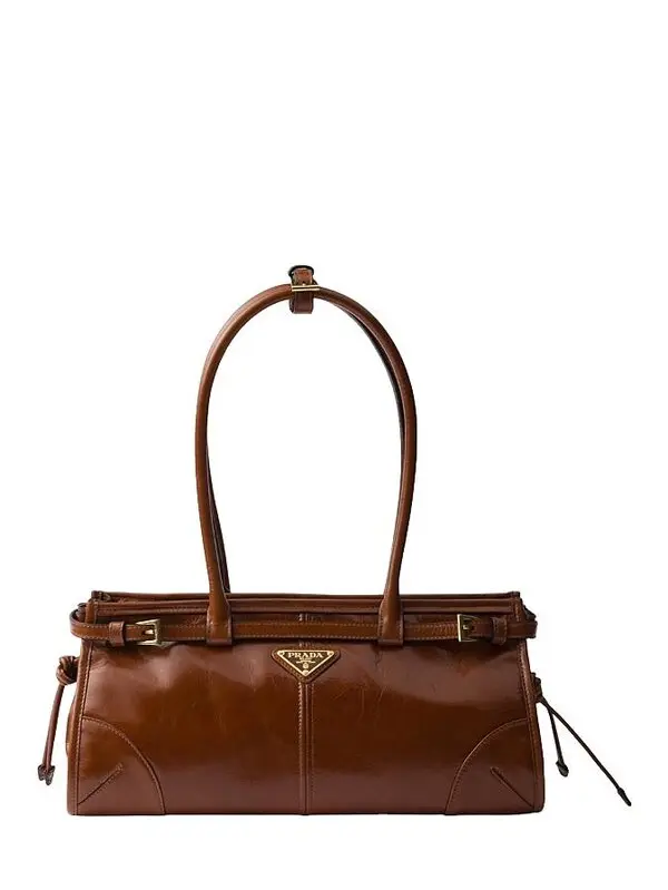 Prada Bonnie Medium Convertible Leather Shoulder Handbag - Palisander