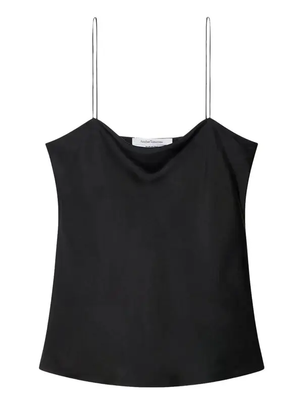 Another Tomorrow Silk Top - Black