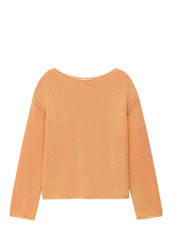 Another Tomorrow Draped Knit Jumper - Orange