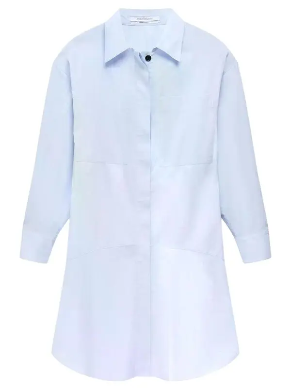 Another Tomorrow Organic Cotton Shirt Dress - Blue